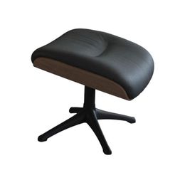 Fu&szlig;hocker FLEXLUX "Clement", schwarz (deep schwarz), Hocker, B/H/T: 44cm x 52cm x 35cm, Echtleder, 100% Echteder, Fu&szlig;hocker, f&uuml;r Beinauflage zur besseren Entspannung, Walnuss, Fu&szlig; schwarz, B:44cm H:52cm T:35cm