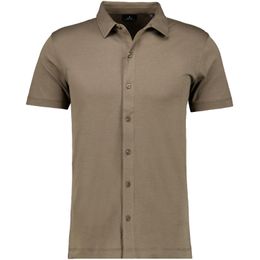 Poloshirt Ragman, Herren, Gr. S, braun (mokka, 835), Popeline, Baumwolle, regular fit, ohne Ausschnitt, Shirts Poloshirt