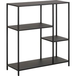 B&uuml;cherregal ACTONA GROUP "New York", schwarz, B:80cm H:86cm T:30cm, Metall, Regale, B&uuml;cherregal, Regal, Metallgestell in gradliniger Optik, H&ouml;he 86 cm, Assymetrisch