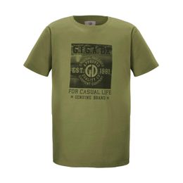G.I.G.A. by Killtec T-Shirt "GS 2 MN TSHRT GOTS", Herren, Gr. 4XL, gr&uuml;n (grasgr&uuml;n), Obermaterial: 100% Baumwolle;Obermaterial 2: 95% Baumwolle, 5% Elasthan, G.I.G.A. DX BY KILLTEC, Shirts T-Shirt, GOTS-zertifiziertes Bio-Baumwollshirt mit gro&szlig;em Brustprint