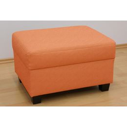 Hocker DOMO collection "Norma", orange (terrakotta), B:70cm H:42cm T:55cm, Mosel Struktur (100% Polyester);Kunstleder SOFTLUX;Microfaser-PRIMABELLE (100% Polyester);NaturLEDER in Sitz und R&uuml;cken. Korpus in passendem Kunstleder SOFTLUX bezogen;Struktur (90% Polyester, 10% Polyacryl), Hocker, Hocker
