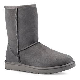 UGG Australia Winterboots UGG "Unisex Classic Short 2", Damen, Gr. 6 (37), grau, Obermaterial: 100% Lammfell. Decksohle: 100% Lammfell. Laufsohle: 100% EVA/Kautschuk, unifarben, Schuhe Winterboots, Stiefel, Schlupfstiefel in klassischem Design