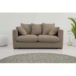 2-Sitzer Home Affaire "Coray", braun, B:175cm H:80cm T:113cm, 100% PES, Sofas, 2-Sitzer, extra weich und kuschelig, F&uuml;llung mit Federn und Daunen