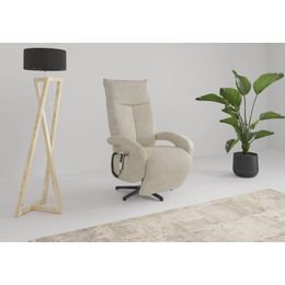 Sit & More TV-Sessel SIT & MORE "Zoe, inkl. Kopfteilverstellung & 360 Drehfunktion", beige (sand), B:74cm H:112cm T:82cm, 100% Polyester, Sessel, TV-Sessel, wahlweise mit 2 Motoren, Akku & Aufstehhilfe