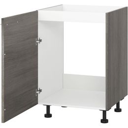 Sp&uuml;lenunterschrank KOCHSTATION "KS-Trea SP60", grau (eichefarben grau), B:60cm H:75cm T:56cm, Schr&auml;nke, Sp&uuml;lenunterschrank, Breite 60 cm, H&ouml;he 75 cm