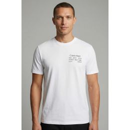 T-Shirt Calvin Klein Jeans, Herren, Gr. M, brilliant wei&szlig;, Web, Obermaterial: 100% Baumwolle, unifarben, regular fit normal, Rundhals, eingesetzt abgesteppte Kante, Shirts T-Shirt, Regular fit mit Rundhalsausschnitt