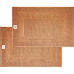 Hotelmatte Dyckhoff "Nature", orange (terra), H:3mm, Baumwolle, Badematten, Hotelmatte, 2 teilig