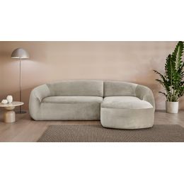Ecksofa "YANI, L-Form, Designersofa, organische Form, Ma&szlig;e B/T/H: 255/170/81 cm", beige (dunkelbeige), B:255cm H:81cm T:170cm, 100% Polyester, LeGer Home by Lena Gercke, Sofas, Ecksofa, mit Wellenunterfederung, auch in Boucl&eacute;, Recamiere rechts/links
