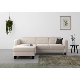 Sit & More Ecksofa SIT & MORE "Belluci L-Form", grau (elephant), B:247cm H:85cm T:170cm, Sofas, Ecksofa, inklusive Federkern, wahlweise mit Bettfunktion und Bettkasten