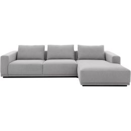 Ecksofa Musterring, light grau, B:316cm H:78cm T:166cm, 94% Polyester, 6% Nylon, Sofas, Ecksofa, Anreihsofa links & Longchair rechts, mit Armlehnen, inkl. R&uuml;ckenkissen