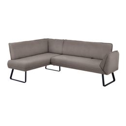 K+w Komfort & Wohnen Eckbank K+W KOMFORT & WOHNEN "Drive", grau (stahl 85), H:91cm T:68cm, Sitzb&auml;nke, Eckbank, mit Seitenteilverstellung am langem Schenkel zur Sitzplatzerweiterung