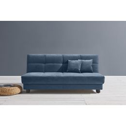 ell+ell Schlafsofa ELL + ELL "Tilda", blau, B:185cm H:90cm T:100cm, 100% Polyester, Sofas, Schlafsofa, Breite 185 cm, inkl. 2 Zierkissen