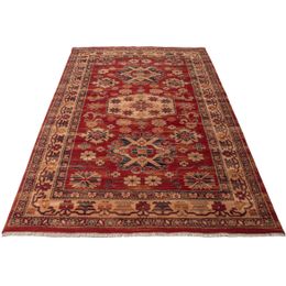 Wollteppich Theko "Saharna 2856" Gr. 7, rot, B:250cm H:12mm L:350cm, Wolle, Teppiche, Wollteppich, reine Wolle, Orient-Optik, mit Fransen