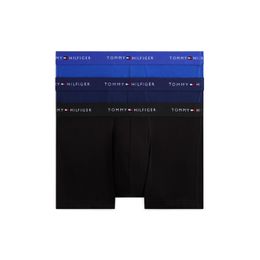 Trunk, Herren, Gr. M (50), 3 Stk., blau, navy, schwarz, Jersey, Obermaterial: 95% Baumwolle, 5% Elasthan, Tommy Hilfiger Underwear, k&ouml;rpernah, Unterhosen Trunk, elastischer Bund mit Logo