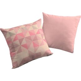 Dekokissen Adam "Bio Bel", rosa (rosa, jacquard, struktur gemustert), B:50cm L:50cm, Baumwolle, Dekokissen_Sitzkissen_Kissenh&uuml;llen, Dekokissen, Rei&szlig;verschluss, gemustert, Wendekissenh&uuml;lle ohne F&uuml;llung, 1 St&uuml;ck