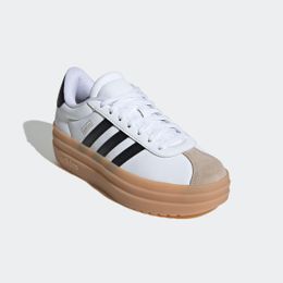 Sneaker adidas Sportswear "VL COURT BOLD LIFESTYLE KIDS", M&auml;dchen, Gr. 38,5, wei&szlig; (cloud wei&szlig;, core schwarz, wonder beige), Leder, Synthetik, Schuhe Sneaker, Inspiriert vom adidas Gazelle Bold, f&uuml;r Kinder & Jugendliche