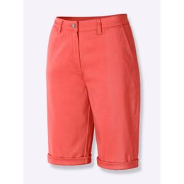 Jeansbermudas Casual Looks, Damen, Gr. 50, Normalgr&ouml;&szlig;en, orange (koralle), 98% Baumwolle, 2% Elasthan, unifarben, kurz, Jeans Jeansbermudas