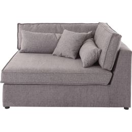 Sofa-Eckelement OTTO HOME "Enid", grau (taupe), B:130cm H:75cm, Baumwollmix (60% Baumwolle/40% Leinen);Struktur fein (100% Polyester);Samtoptik (100% Polyester);Samtvelours (100% Polyester);Struktur (100% Polyester);Struktur recycelt (100% recyceltes Polyester), Polsterelemente, Sofa-Eckelement, Teil eines Modulsofas, fester Sitzkomfort, auch in Breitcord