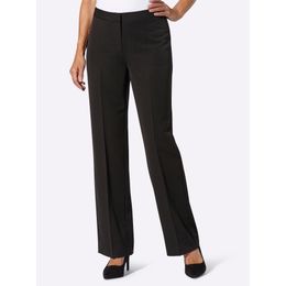 B&uuml;gelfaltenhose Lady, Damen, Gr. 54, Normalgr&ouml;&szlig;en, schwarz, 64% Polyester, 34% Viskose, 2% Elasthan, unifarben, lang, Hosen B&uuml;gelfaltenhose