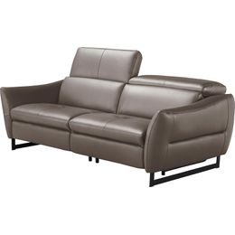 2,5-Sitzer Egoitaliano "Dafne, elegantes Designsofa mit hohem Sitzkomfort", beige (safari), B:208cm H:97cm T:108cm, Leder &raquo;BULL&laquo; (echtes Rindsleder). Geschliffenes, pigmentiertes und behandeltes Rindsleder mit einer Dicke von 1, 3-1, 5 mm. Dieses Leder zeigt eine ziemlich weiche Hand mit einem halb undurchsichtigen Aussehen. Es handelt sich um ein gesch&uuml;tztes Leder. Eine leichte Deckschicht sch&uuml;tz
