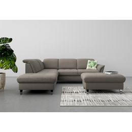 Sit & More Ecksofa SIT & MORE "Maggiore L-Form", braun (schlamm), B:261cm H:88cm T:224cm, 95% Polyester, 5% Polyamid, Sofas, Ecksofa, wahlweise mit Kopfteilverstellung, Bettfunktion und Stauraum