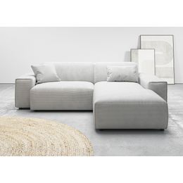 Ecksofa Home Affaire "Glimminge L-Form auch in Breitcord, Feincord + Easy care-Bezug", silber, B:234cm H:71cm T:191cm, 95% Polyester, 5% Nylon, Sofas, Ecksofa, Breite 234, Zierkissen