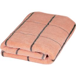 Duschtuch Ross "Cashmere &Uuml;berkaro", orange (peach pink), B:75cm L:140cm, Frottier, Baumwolle, Handt&uuml;cher, Duschtuch, 100% Baumwolle, kariert, in modischen Karo Farben
