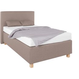 Boxspringbett, beige (strukturstoff beige), Liegefl&auml;che B/L: 120cm x 200cm, H2, Bonnell-Federkernmatratze, Westfalia Schlafkomfort, Komplettbetten, Boxspringbett, mit Zierkissen