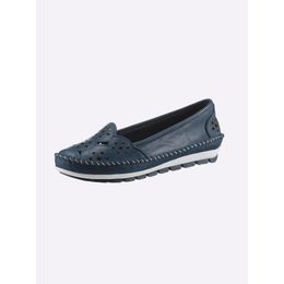 Slipper Gemini, Damen, Gr. 42, blau (dunkelblau), Glattleder, Schuhe Slipper