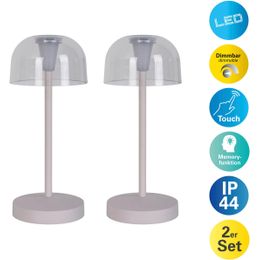 N&auml;ve N&Auml;VE LED Tischleuchte "Gomba 18,5 cm", wei&szlig;, 1, &Oslash; 8cm H: 18,5cm, 2 Stk., Leuchten, 2er Set, aufladbar, USB Kabel, Memoryfunktion, stufenlos dimmbar, LED Tischleuchte