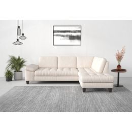 Sit & More Ecksofa SIT & MORE "Westham L-Form", beige (creme), B:261cm H:88cm T:179cm, 100% Polyester, Sofas, Ecksofa, mit Ottomane, mit oder ohne Bettfunktion, Bettkasten, Verstellung