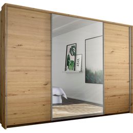 Schwebet&uuml;renschrank Rauch "Kleiderschrank Schrank Garderobe W&auml;scheschrank TOMA mit Passepartout", braun (eiche artisan), B:323cm H:214cm T:64cm, Holzwerkstoff, Schr&auml;nke, Schwebet&uuml;renschrank, inkl. Regaleinsatz sowie zus&auml;tzlichen Einlegeb&ouml;den MADE IN GERMANY