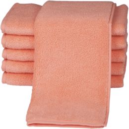 G&auml;stehandt&uuml;cher Ross "Sensual 9000", orange (peach pink), B:30cm L:50cm, Frottier, Obermaterial: 100% Baumwolle, Handt&uuml;cher, G&auml;stehandt&uuml;cher, mit Aloe-Vera-&Ouml;l veredelt