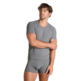 V-Shirt Bruno Banani "ANTISTRESS 2.0", Herren, Gr. L, grau (anthrazit), Obermaterial: 90% Polyamid, 10% Elasthan, unifarben, k&ouml;rpernah h&uuml;ftbedeckend, V-Ausschnitt, eng gerader Abschluss, Shirts V-Shirt, V-Neck, h&uuml;ftbedeckend, elastisch