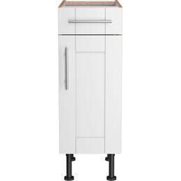 Unterschrank KOCHSTATION "KS-Ahus", braun (wei&szlig; matt, wildeiche nachbildung), B:30cm H:87cm T:58,4cm, Schr&auml;nke, Unterschrank, Breite 30 cm