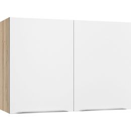 H&auml;ngeschrank KOCHSTATION "KS-Aken", wei&szlig; (wei&szlig;, wildeiche nachbildung), B:100cm H:70,4cm T:34,6cm, Schr&auml;nke, H&auml;ngeschrank