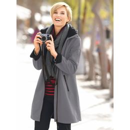 Softshelljacke Casual Looks, Damen, Gr. 24, grau, 94% Polyester, 6% Elasthan, unifarben, figurumspielend, Jacken Softshelljacke