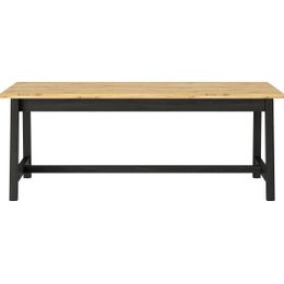 Esstisch GAMI "Sequoia", schwarz (schwarz, eiche artisan), B:204cm H:78cm T:91cm, Tische, Esstisch, Wohnzimmer-Programm in Landhaus- und Industrial-Dekor