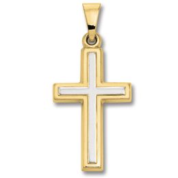 Kettenanh&auml;nger ONE ELEMENT "Kreuz Anh&auml;nger aus 333 Gelbgold", gold, Schmuckanh&auml;nger, Damen, Gelbgold 333, Kettenanh&auml;nger
