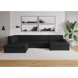 Wohnlandschaft DOMO collection "Topper, elegant und zeitlos, komfortabel, U-Form", grau (anthrazit, gr), B:320cm H:78cm T:213cm, Sofas, Wohnlandschaft, wahlweise mit Bettfunktion