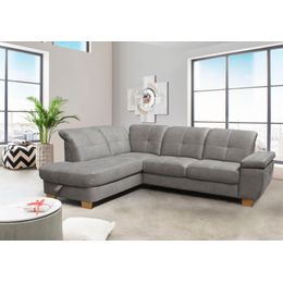 Ecksofa Alina "Karima", grau (steingrau gdu 9), B:277cm H:98cm T:219cm, Microfaser GDU (100% Polyester), Sofas, Ecksofa, inkl. R&uuml;ckenlehnenverstellung, wahlweise mit Bettfunktion und Stauraum