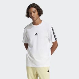 T-Shirt adidas Sportswear "M 3S SJ T B", Herren, Gr. S, schwarz-wei&szlig; (wei&szlig;, schwarz), Obermaterial: 100% Baumwolle, Rundhals, Shirts T-Shirt, sportlicher Stil, mit 3-Streifen-Design, aufgesticktes Logo