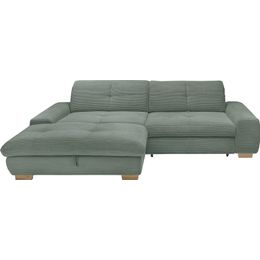 Ecksofa "SO 1200 inkl. Sitztiefen- & R&uuml;ckenverstellung f&uuml;r hohen Sitzkomfort", gr&uuml;n (olive gr&uuml;n gct 333), B:276cm H:89cm T:198cm, 100% Polyester, SET ONE BY Musterring, Sofas, Ecksofa, wahlweise mit Bettfunktion und Stauraum, L-Form, auch in Cord Bezug