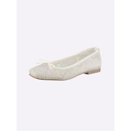 Ballerina Heine, Damen, Gr. 35, creme, Textil, Schuhe Ballerina