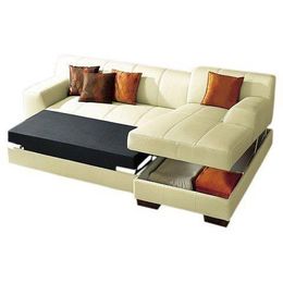 Ecksofa Home Affaire "Falk klare Linien, elegant und zeitlos, L-Form", beige (creme), B:262cm H:77cm T:159cm, Sofas, Ecksofa, mit Federkern und wahlweise mit Bettfunktion