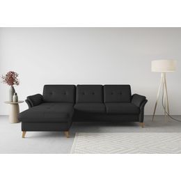 Sit & More Ecksofa SIT & MORE "G&ouml;teborg", grau (anthrazit), B:268cm H:90cm T:176cm, Sofas, Ecksofa, Sitztiefenverstellung und Federkern, wahlweise mit Bettfunktion