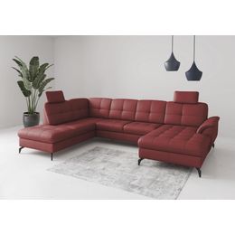 Sit & More Wohnlandschaft SIT & MORE "Zora", feuerrot, T:212cm, Sofas, Wohnlandschaft