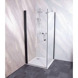 Duschwand Sanotechnik "Sanoflex Black YOUNG", schwarz, B:75cm H:195cm, Duschw&auml;nde, Duschwand, Glas