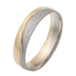 Trauring Firetti "Schmuck Geschenk Gold 375 Hochzeit Ehering Trauring "LIEBE" Welle" Gr. 16,5, gold (gelbgoldfarben, wei&szlig;goldfarben), Fingerringe, Damen, 16,5, ohne Brillanten, Gelbgold 375 Wei&szlig;gold 375, 5mm, Gelbgold 375, Wei&szlig;gold 375, Trauring, Made in Germany - wahlweise mit oder ohne Brillanten