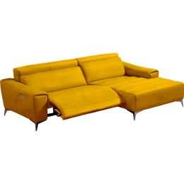 Ecksofa Egoitaliano "Suzette, Designsofa mit hohem Sitzkomfort", gelb, B:266cm H:95cm T:163cm, Luxus-Micofaser Lederoptik (100% Polyester) ist ein neues technisches Gewebe mit einem visuellen und taktilen Aspekt, der dem Nubuk sehr nahe kommt, mit innovativen Eigenschaften. Seine au&szlig;erordentliche Weichheit kommt von einem exklusiven Produktionsprozess, der Unreinheiten und Unregelm&auml;&szlig;igkeiten besei